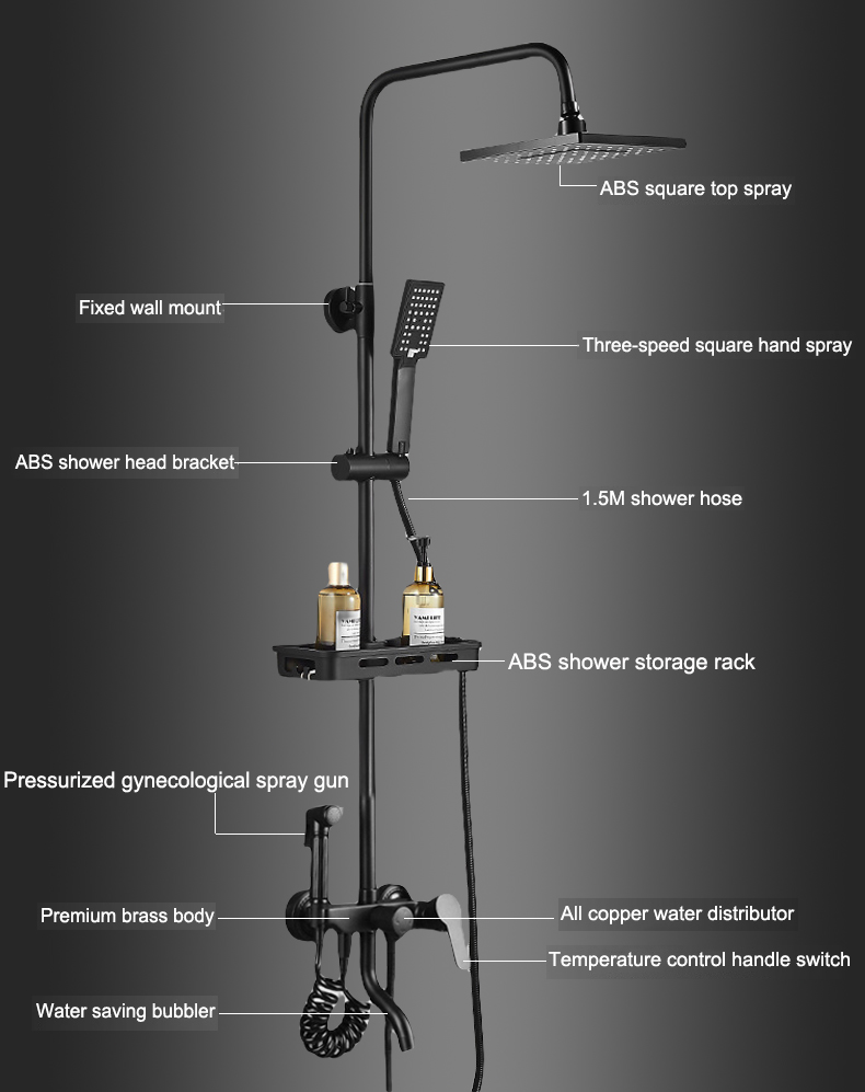 Shower set 304 stainless steel 4 in 1 high quality hot and cold shower ...