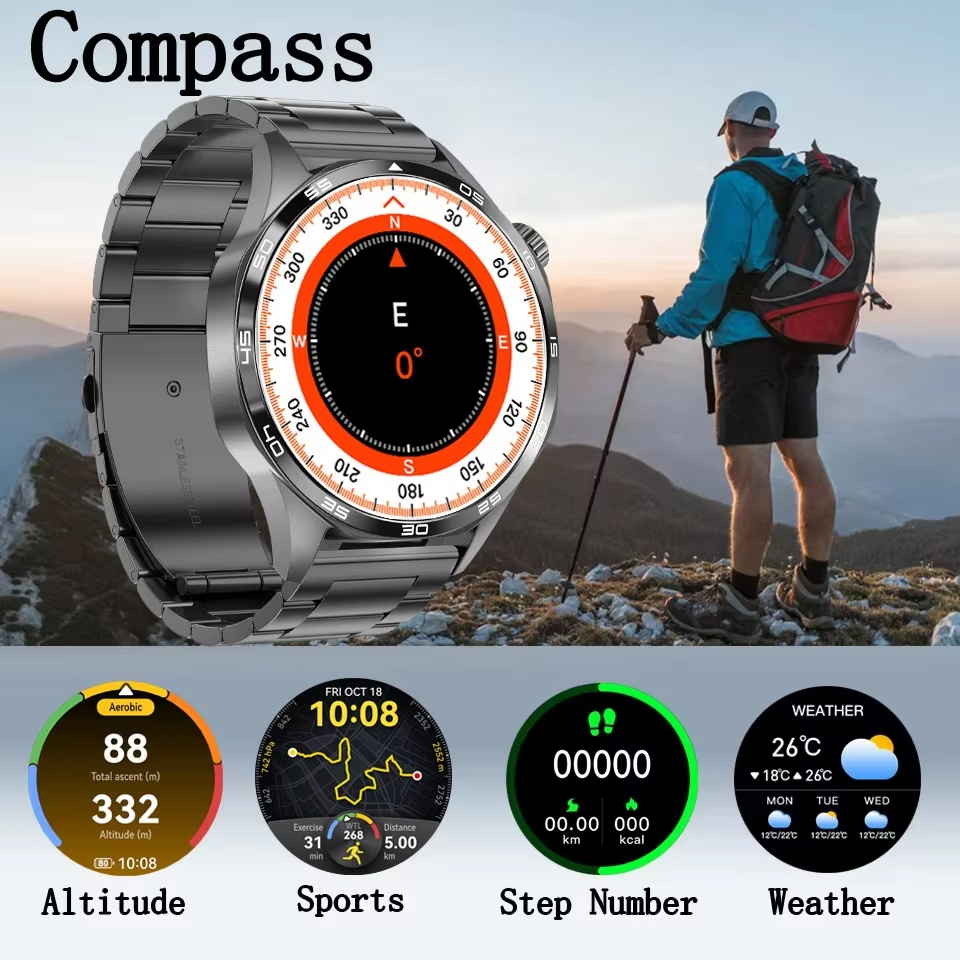 Watch5 Men Smartwatch Outdoor Sports Compass Bluetooth Call NFC Heart ...