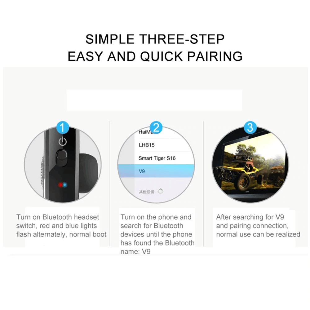 HQAi V9Pro Wireless Earphones Bluetooth Earbuds with Built-in Mic HiFi ...