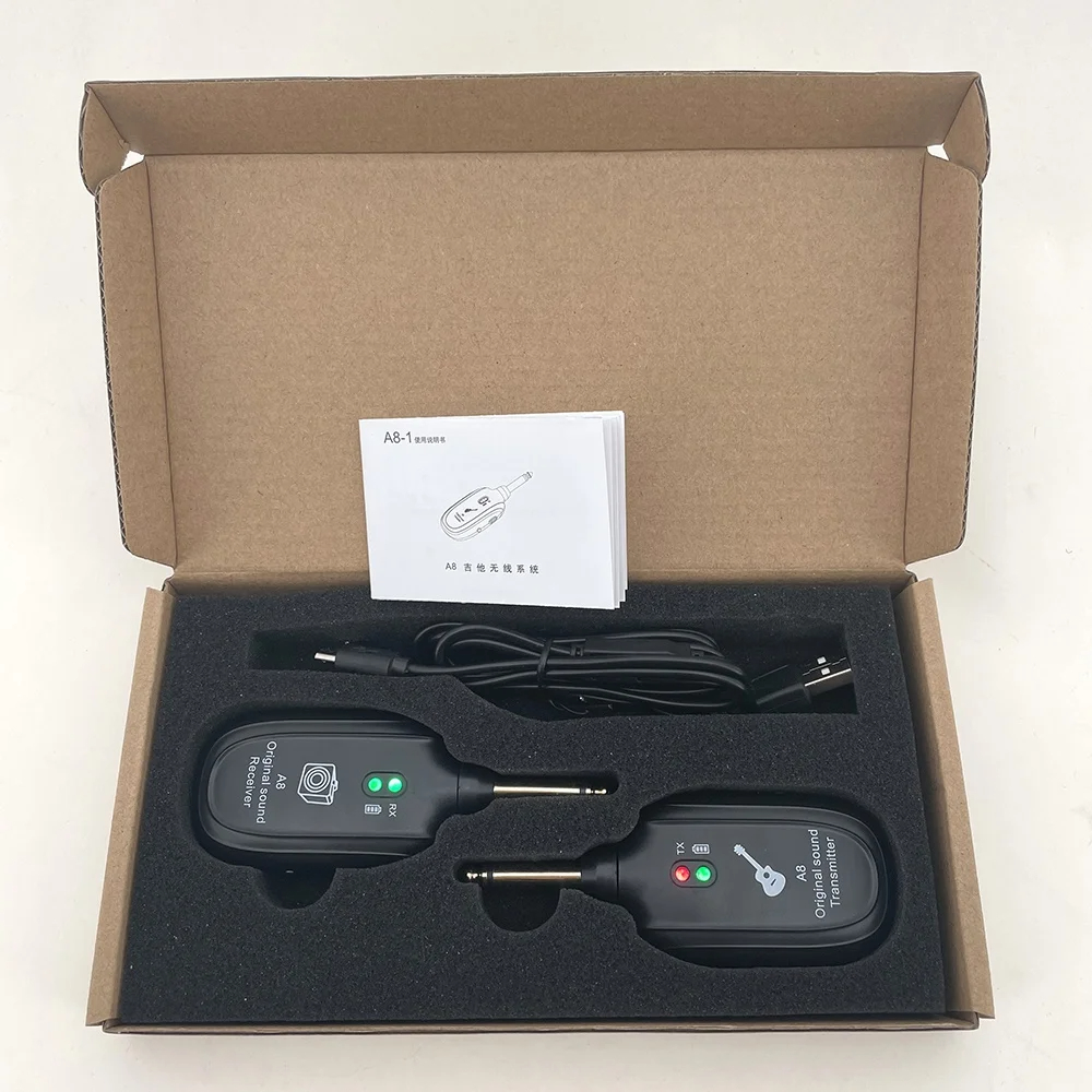 Miwayer A8 UHF Guitar Wireless System Transmitter Rechargeable Built-in Receiver | Shopee ...