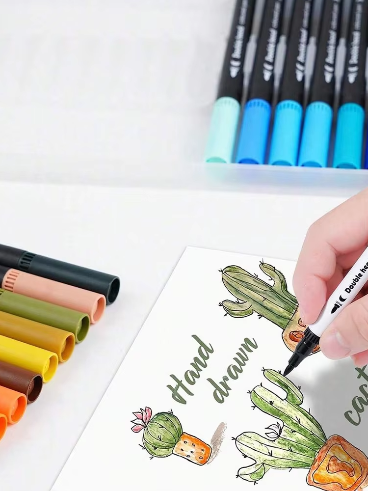 New Kit 60/80/100/120 2-in-1 Brush Lettering and Fine Tip Double Pen ...