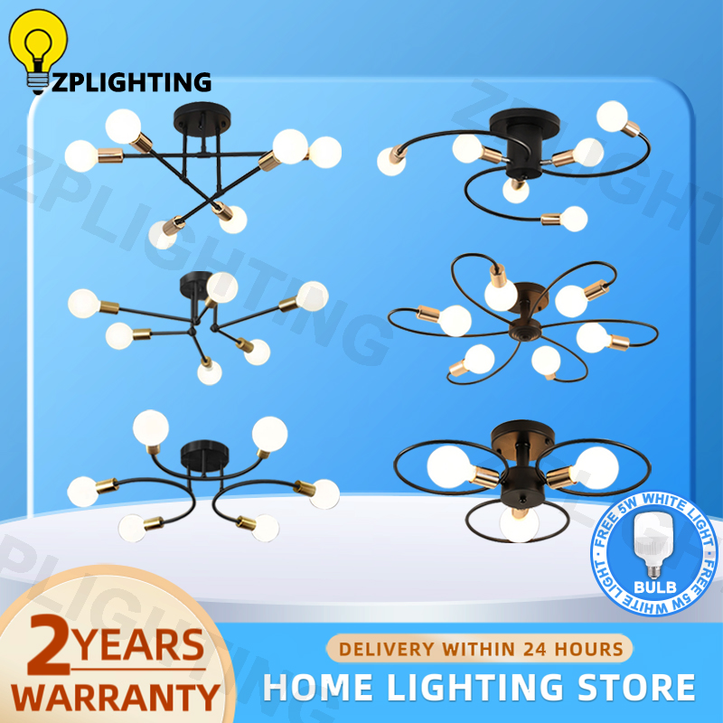 [ FREE BULBS]Nordic Ceiling Light Modern Industrial Style Fixture ...