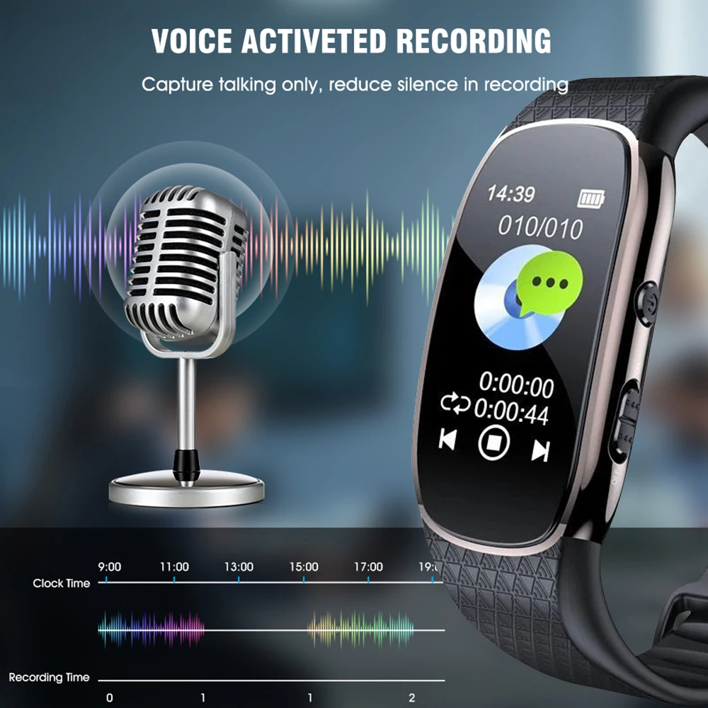 Digital Voice Recorder Watch Smart One Key Recording 64GB Recorder ...