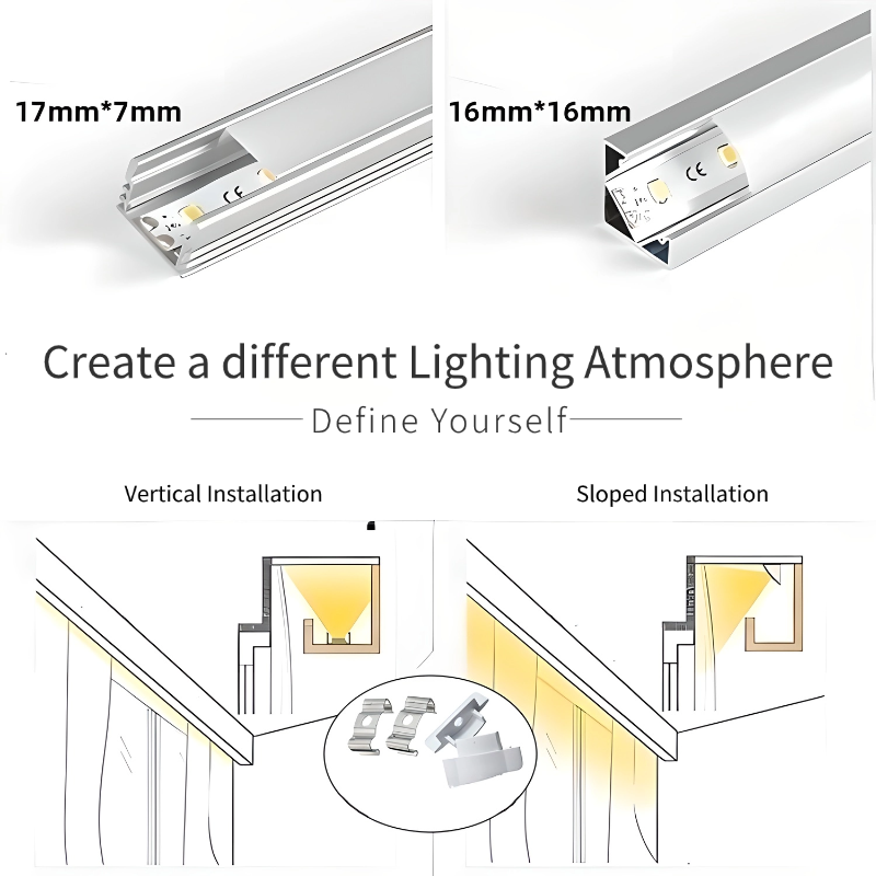 1m LED Aluminum track aluminum material Aluminum lamp cover Waterproof ...