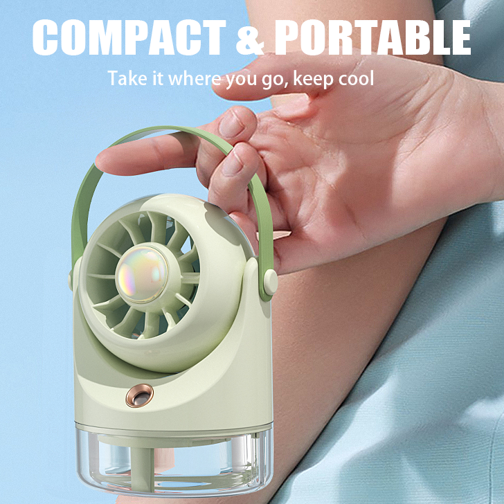 NSS Mini Desktop Spray Fan Air Mist Fan Portable Rechargeable Cooling ...