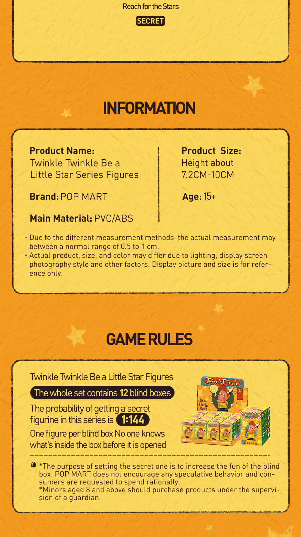 POP MART Twinkle Twinkle Be a Little Star Series Figures Blind Box ...