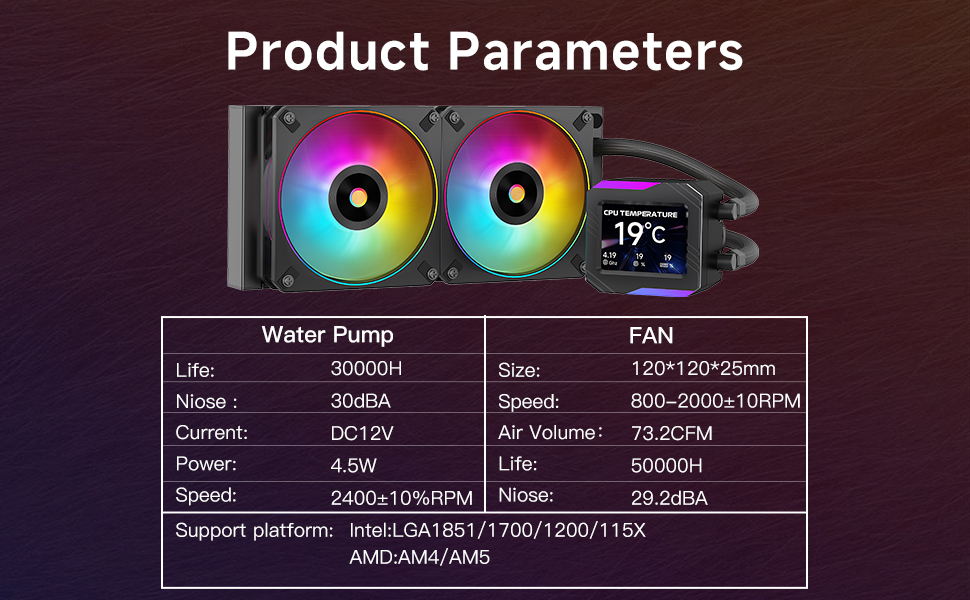 Jungle Leopard Astroshel V2 ARGB CPU Aio Cooler 360mm 240mm Liquid ...