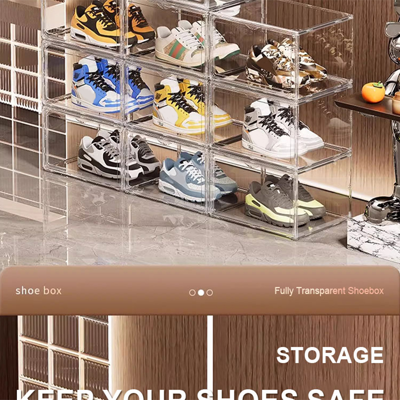 Acrylic Shoe Box, Magnetic door design, Dustproof Sneaker Display Case ...