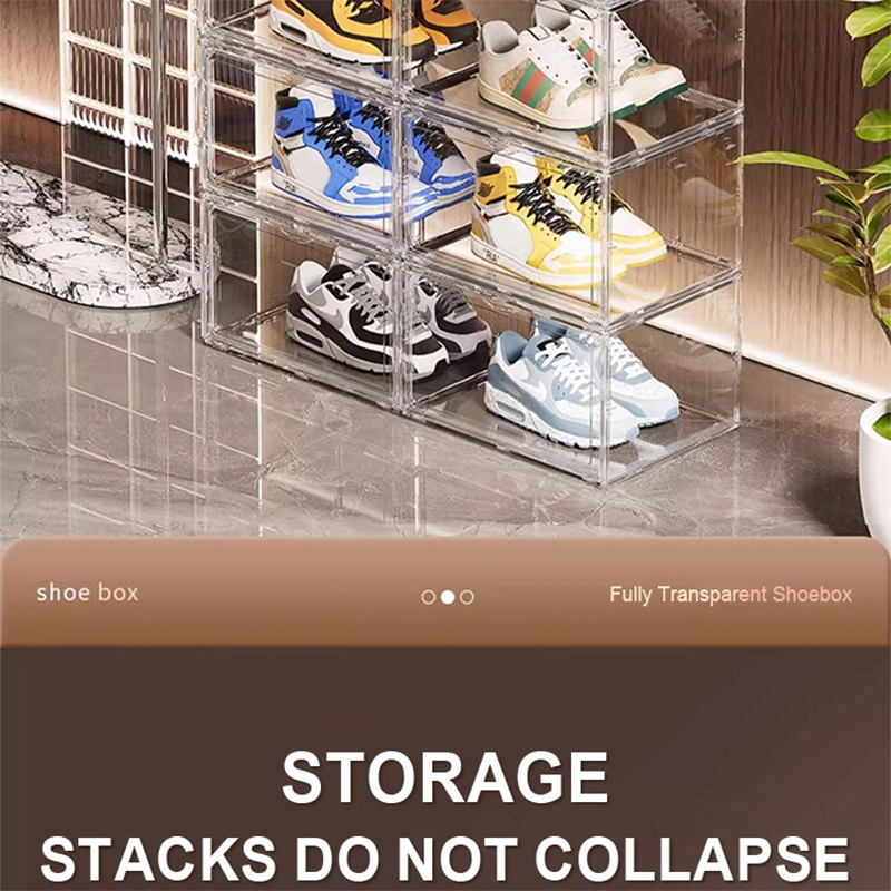 Acrylic Shoe Box, Magnetic door design, Dustproof Sneaker Display Case ...