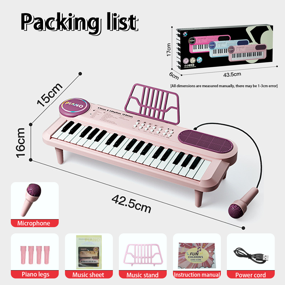 ZANK TOYS Kids Piano 37 Keys Mini Electronic Organ Musical Piano ...