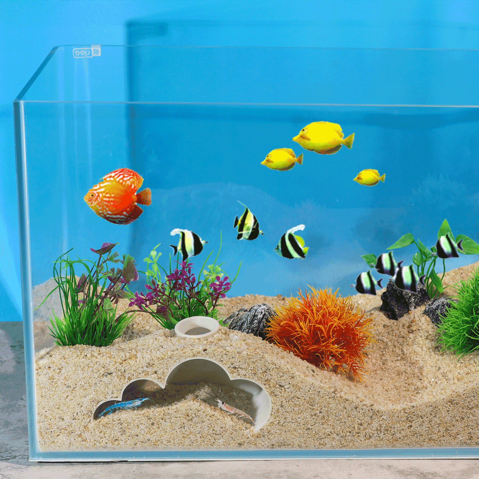 Plastic 3D Print Underground Cloud Shape Fish Tunnel Cave Aquarium Fish ...
