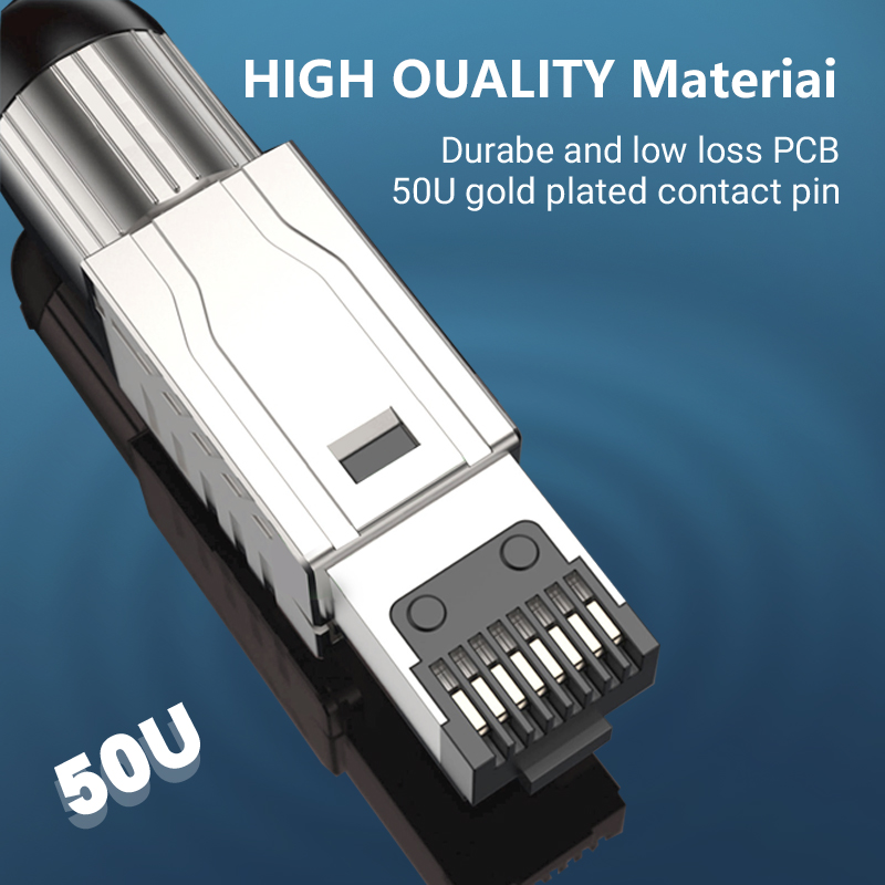 HOOLNX CAT8 Toolless STP RJ45 Connector, CAT8/CAT7/CAT6A Tool-free Reusable Termination Plugs ...