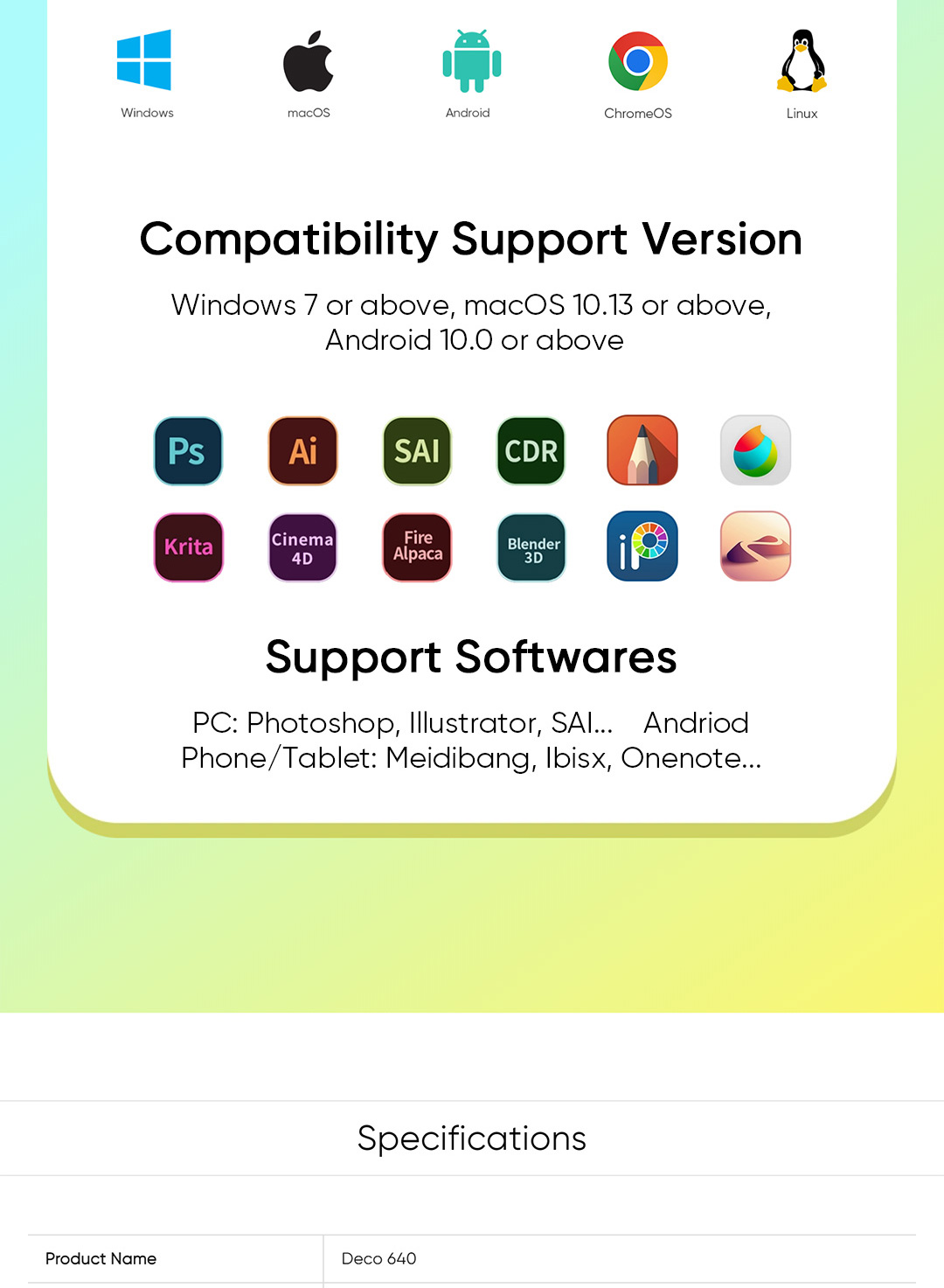 XPPen Deco 640 Pen Tablet Graphics Drawing Tablet Digital Drawing Pad ...