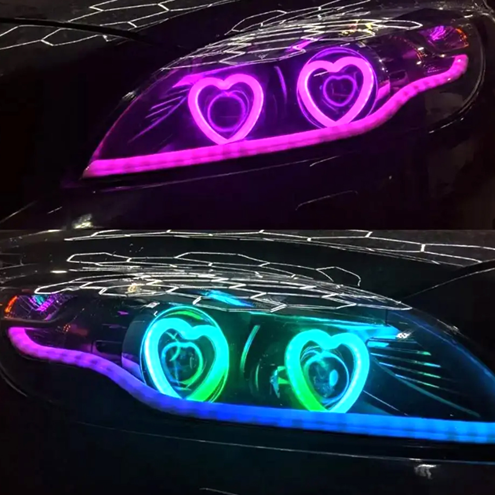 2PCS Car Angel Eyes RGB Cotton Halo Rings 12V Led Headlight DRL ...