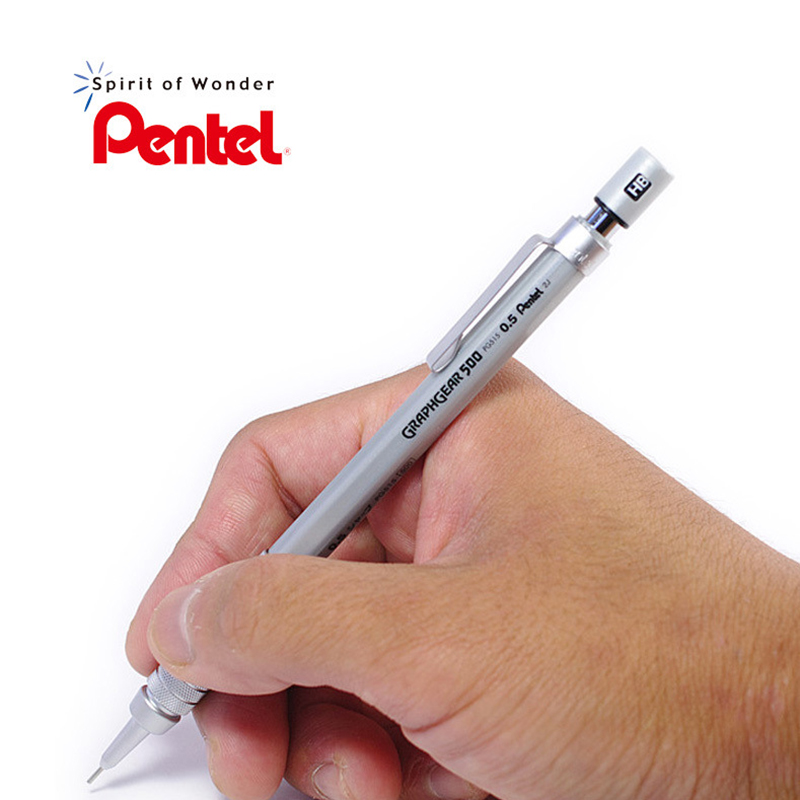 Japan Pentel PG515 Mechanical Pencil Graph Gear 500 Silver Drafting Pencil PG513 PG517 PG519 0 ...