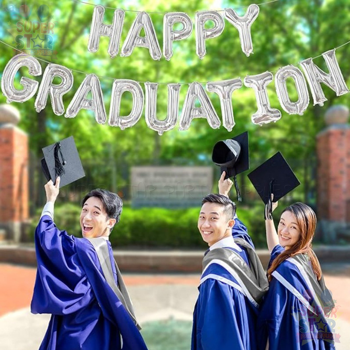2025 Happy Graduation Balloons Set Crown Foil Balloon Purple White ...