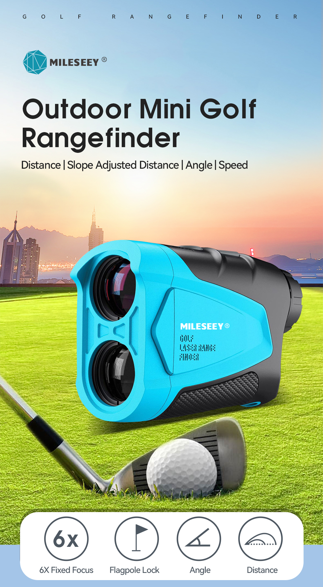 Mileseey PF230 Golf Rangefinder 600M/Yard Digital Laser Range Finder Telescope High Accuracy ...