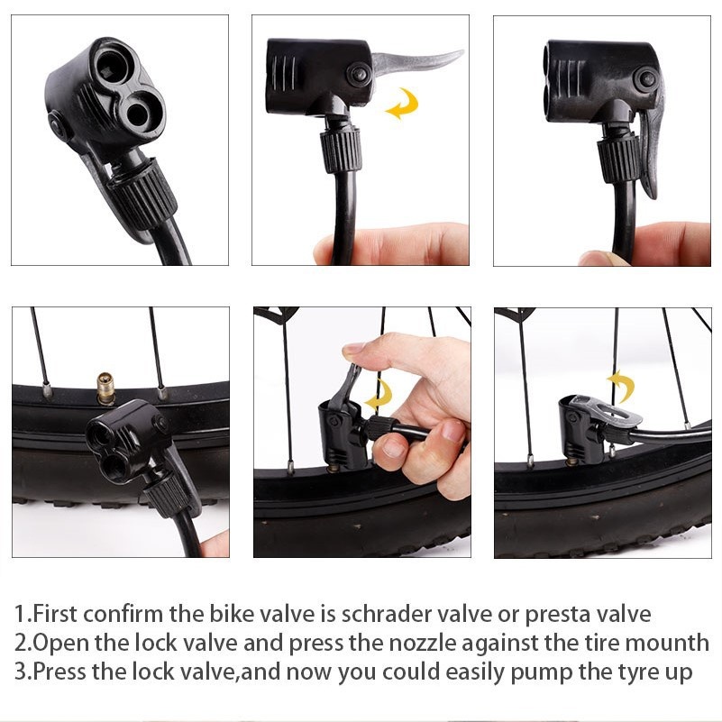 High Pressure Bike Air Pump 160psi With Base Motorcycle Air Inflator ...