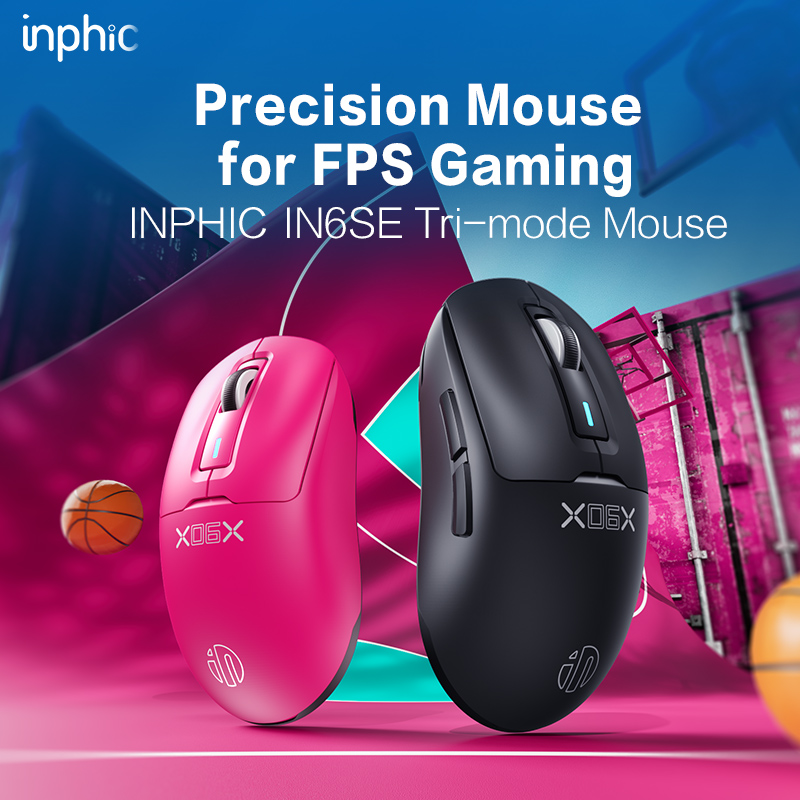 inphic IN6SE Gaming Mouse Wired/Wireless Tri-mode 12000dpi 5-Button ...