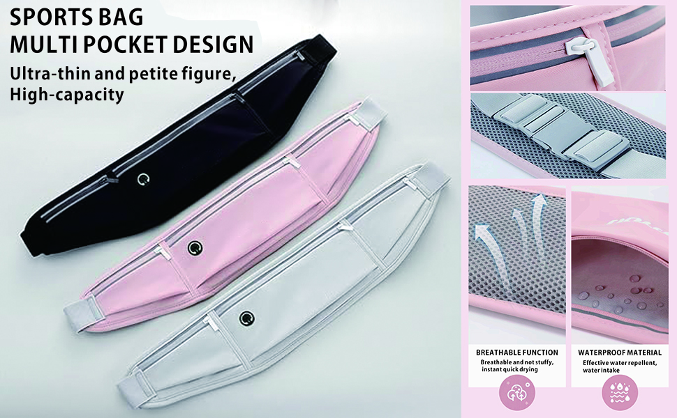 Slim Running Belt Workout Fanny Pack For Men Women Exercise Waist Bag ...