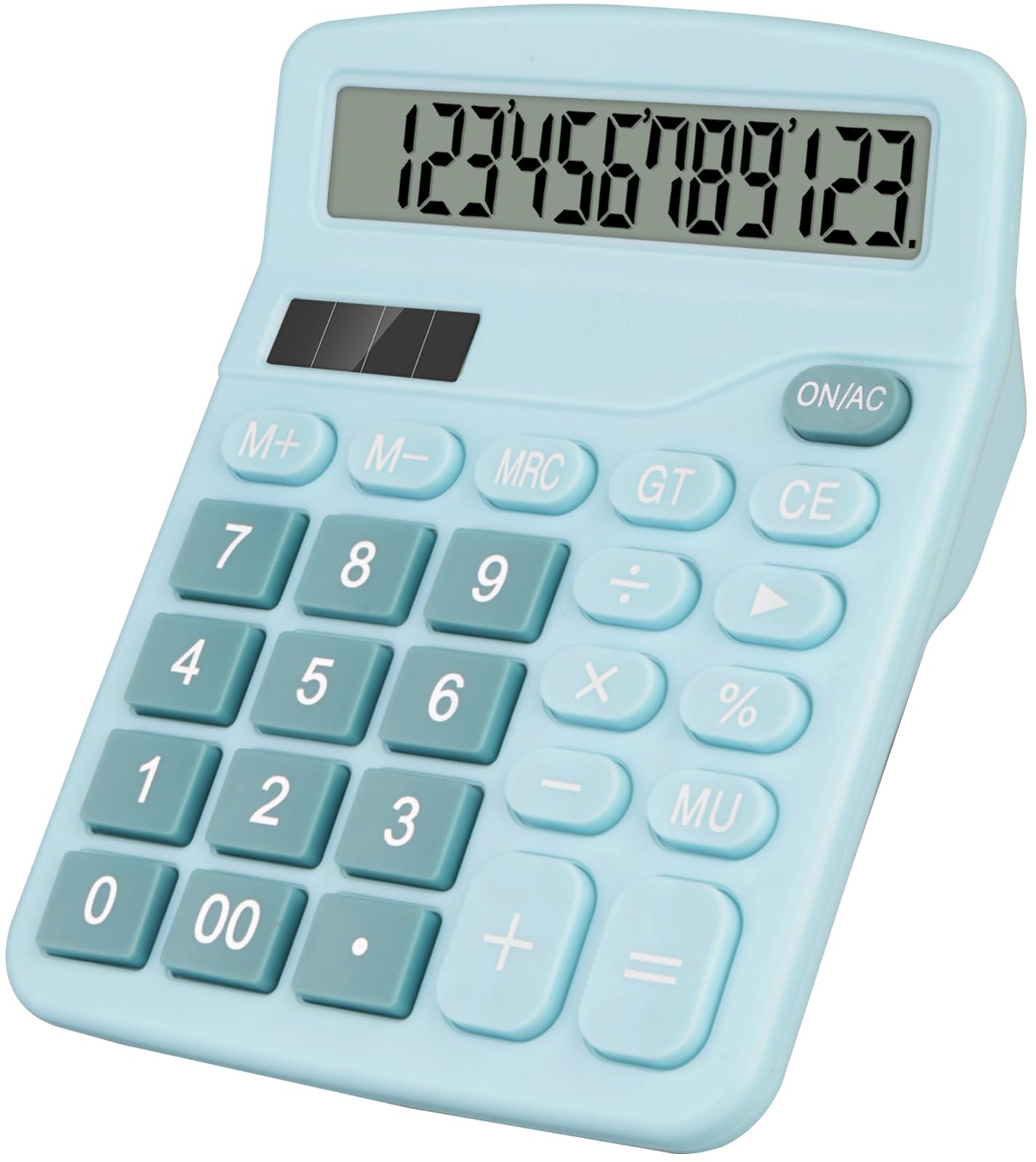 1pc Light Blue Desktop Calculator - 12-Digit LCD Display with Large ...