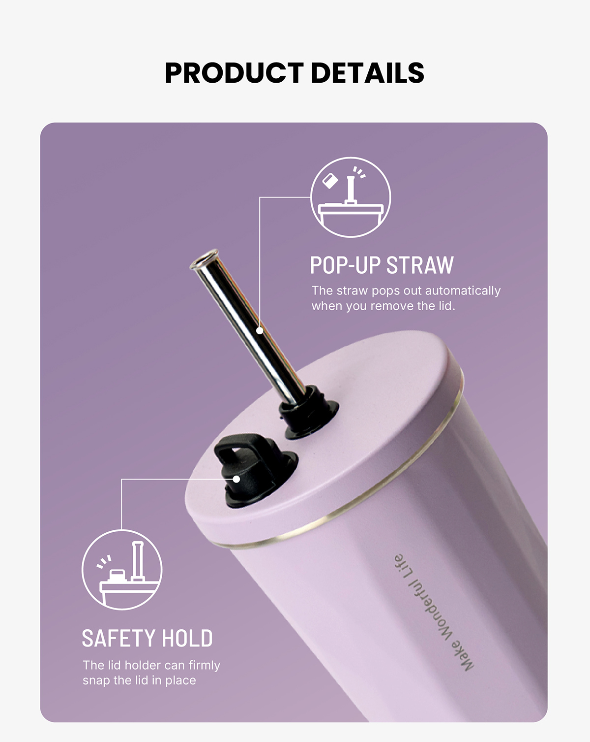 TYESO 2025 New Vacuum Insulated Tumbler 600ml/20oz Keep Cold And Hot ...