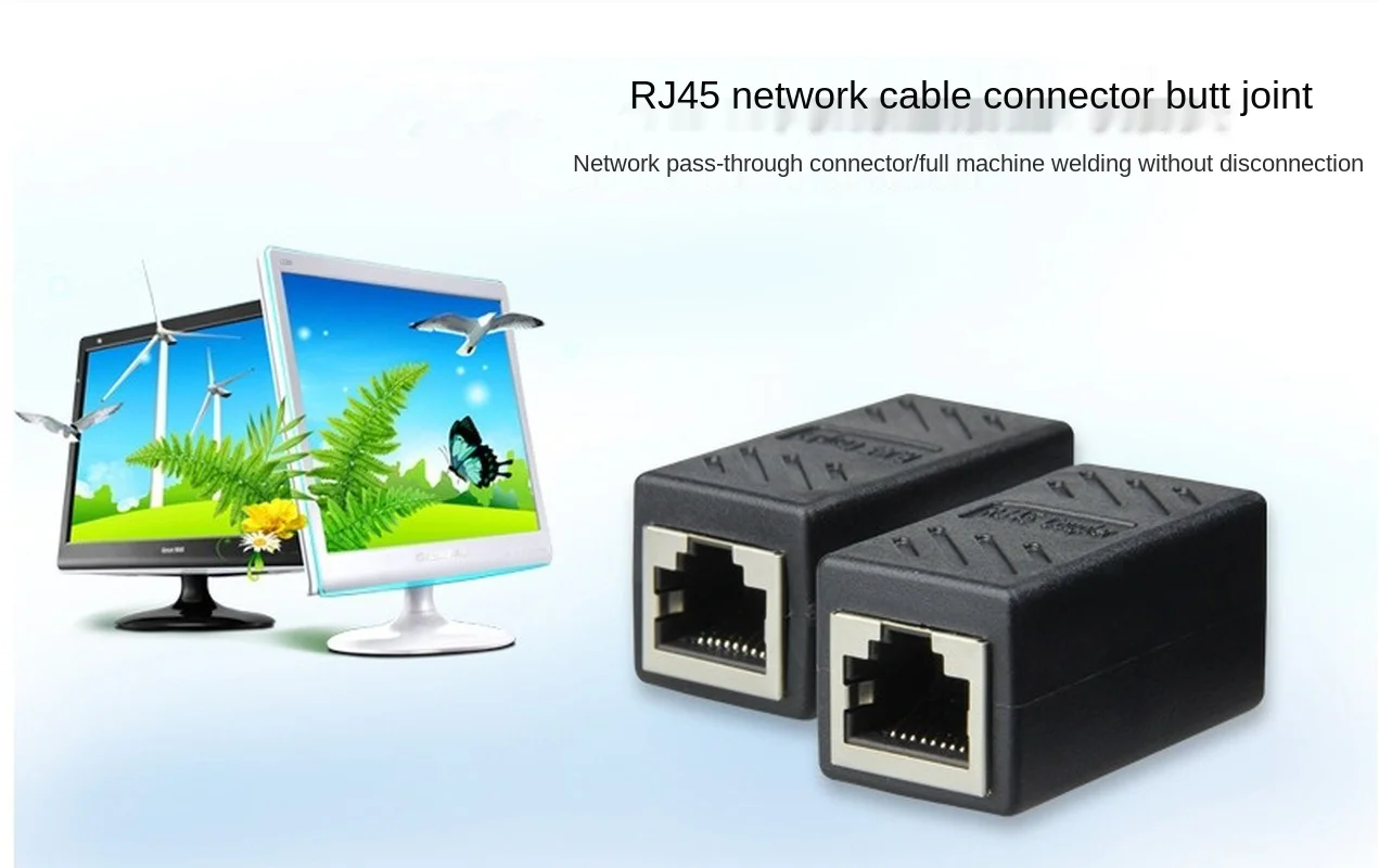 Enhanced Cat6 RJ45 Cable Straight Ethernet Splitter Connector Dual ...