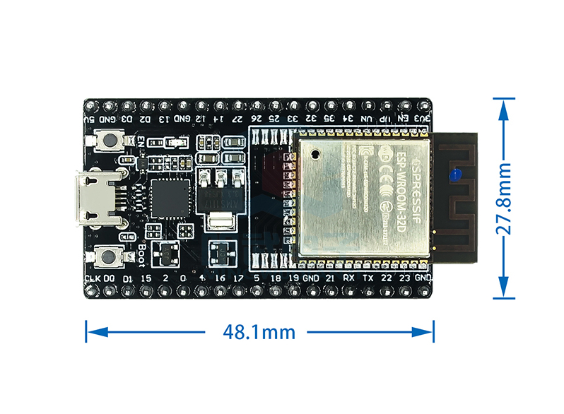 ESP32-DevKitC Development Board ESP32 Bottom Board Can Be Equipped with WROOM-32D/32U WROVER ...
