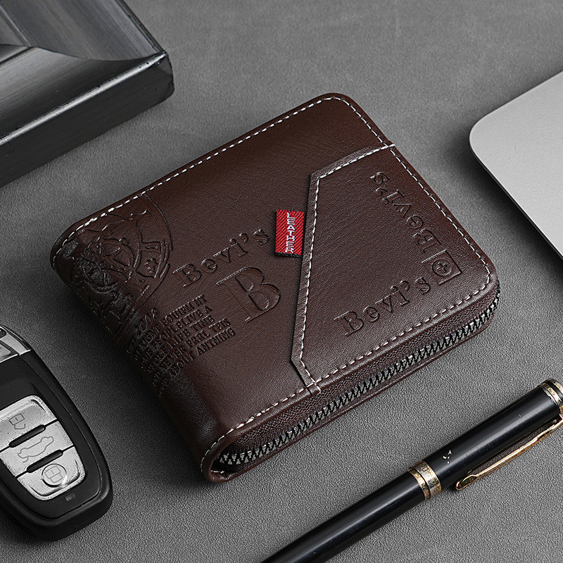 Men's Zipper Wallet – Large Capacity European American Style with ...
