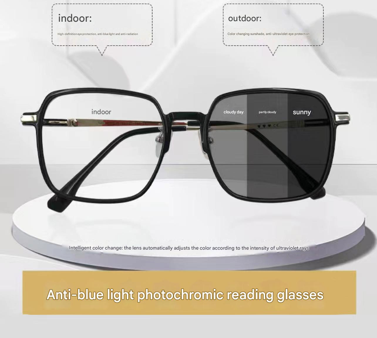 Women's Color-Changing Sunglasses, Ultra Light Brown Clear Frame, High ...