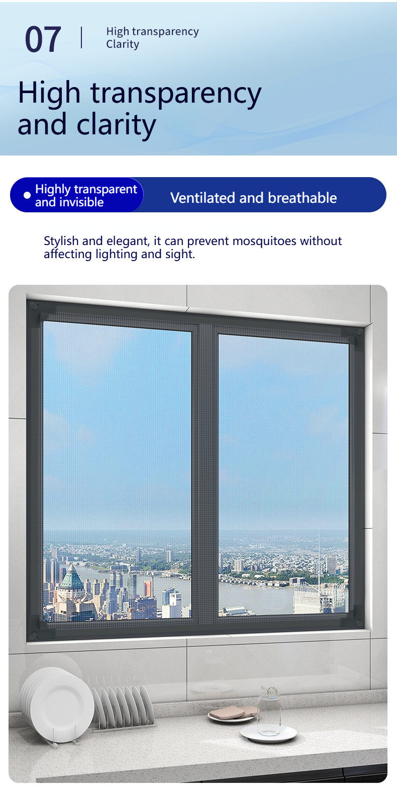 Kyoca (Patented Lock) Magnetic Mosquito Net Adjustable Size Window Screen Strong Magnetic Anti ...