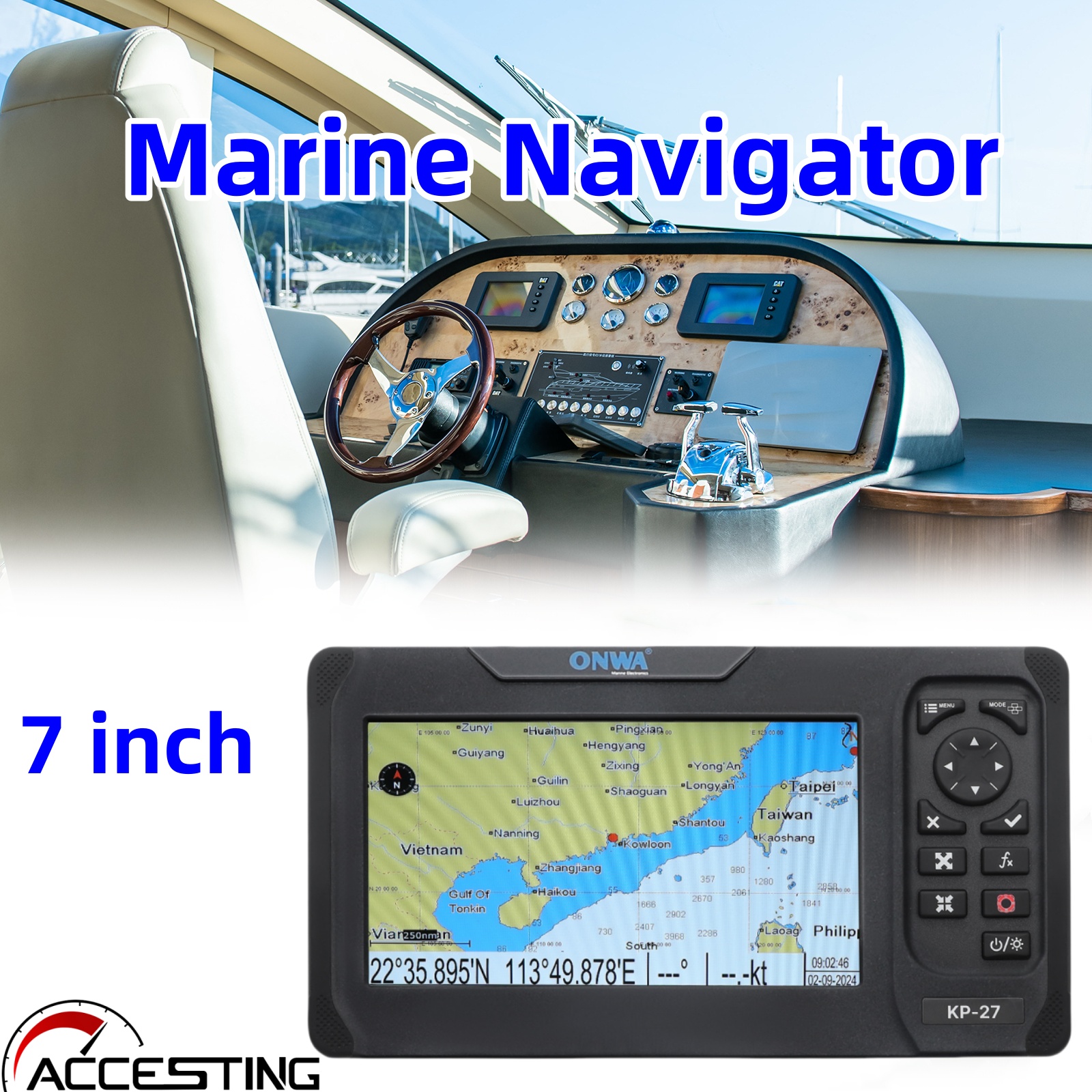 7 Inch ONWA KP-27A GPS/AIS Chartplotter Built-in Class B+AIS ...