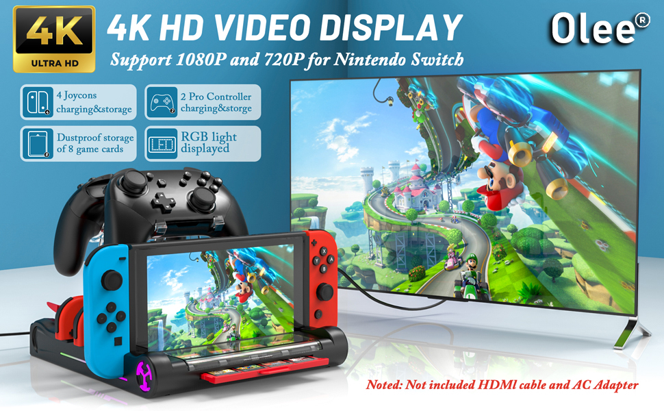TV Switch Controller Charging Dock Station for Nintendo Switch/OLED Joy ...