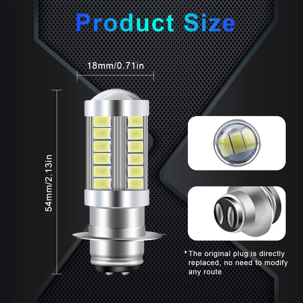 White Motorcycle Bulb 1Pc 33SMD H2/P15D/T19 LED Headlight Bulb | Shopee ...