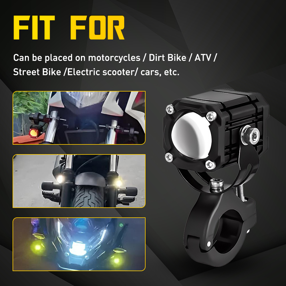 AUXITO 2PCS Motorcycle LED Headlight Mini Driving Light Fog Driving ...