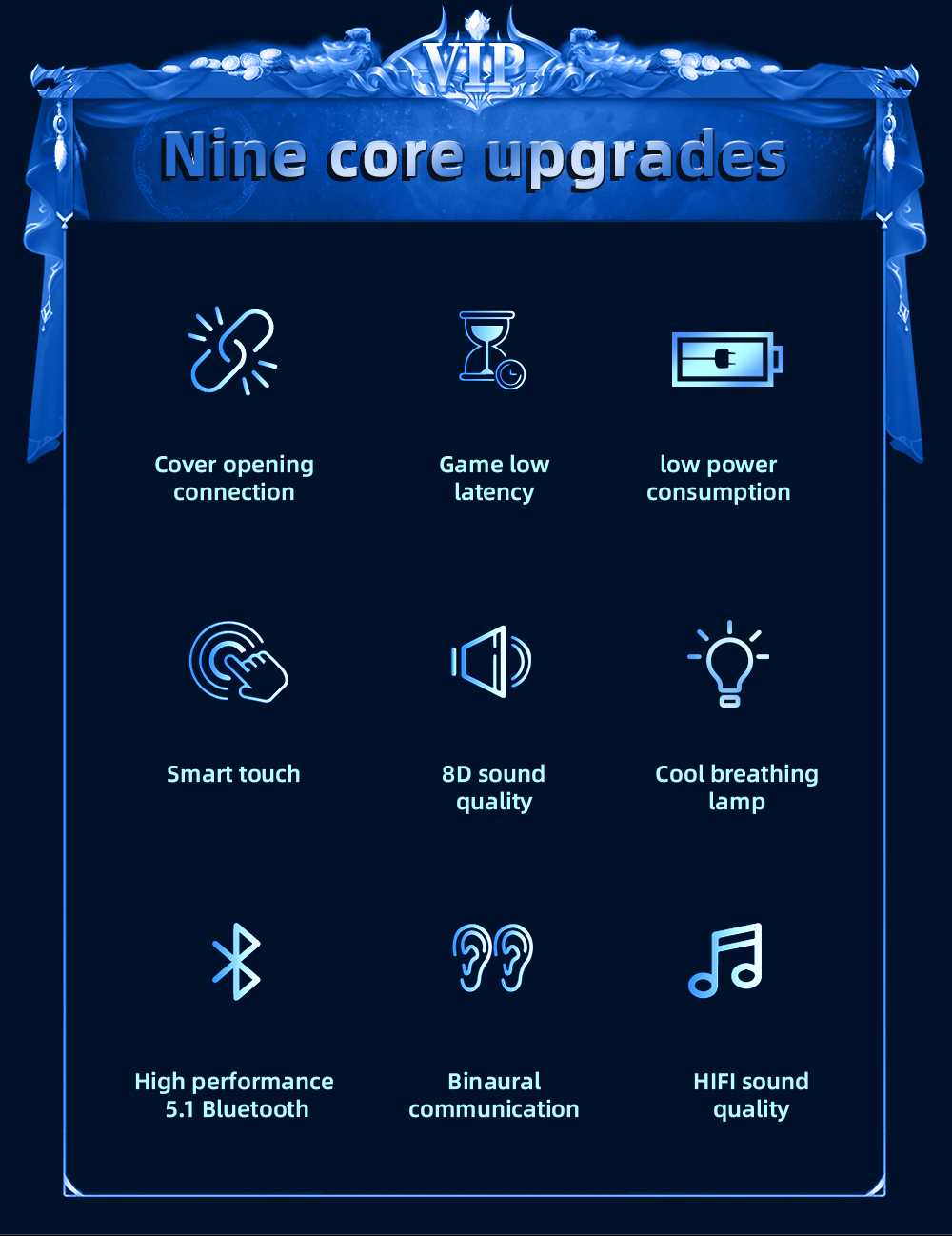 SPRISE Pro60 Gaming Earphones Stereo Bluetooth Waterproof Wireless with ...