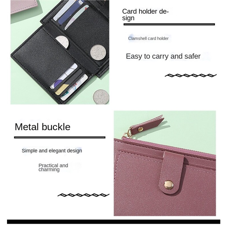 Ladies Fashion Solid Color Multi-slot Card Holder Mini PU Leather ...