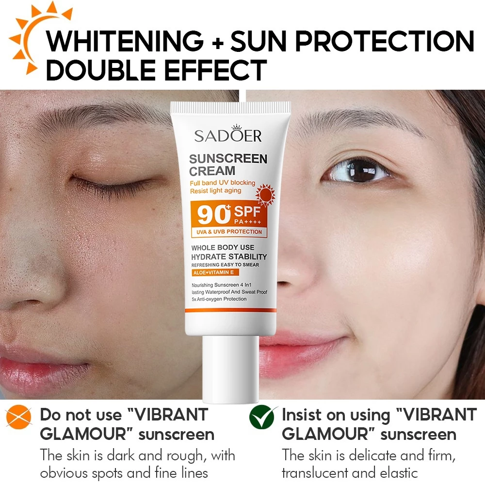 Sunscreen SPF90+ PA+++ Long Lasting Whitening Moisturizing Non Greasy 50g | Shopee Philippines