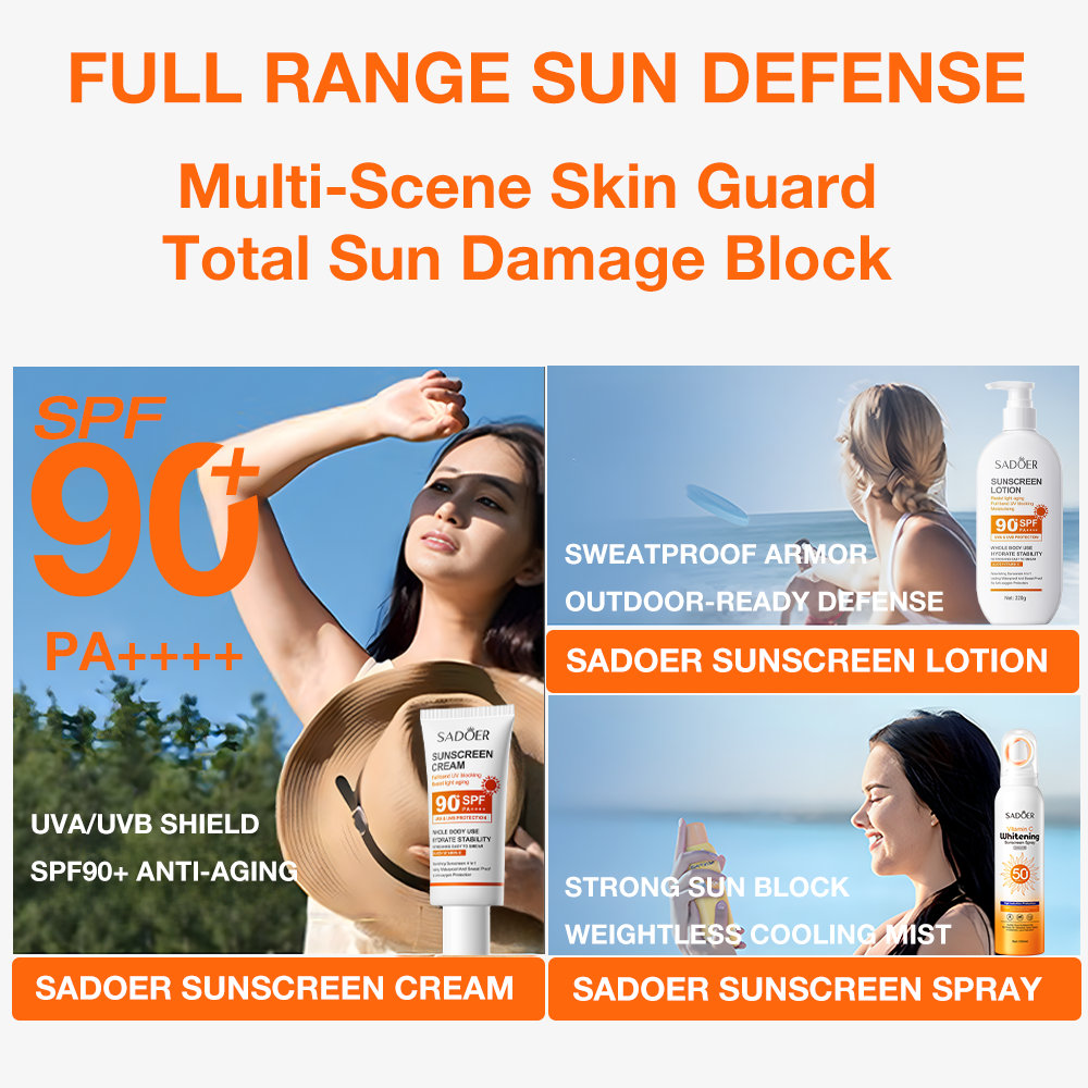 Sunscreen SPF90+ PA+++ Long Lasting Whitening Moisturizing Non Greasy 50g | Shopee Philippines