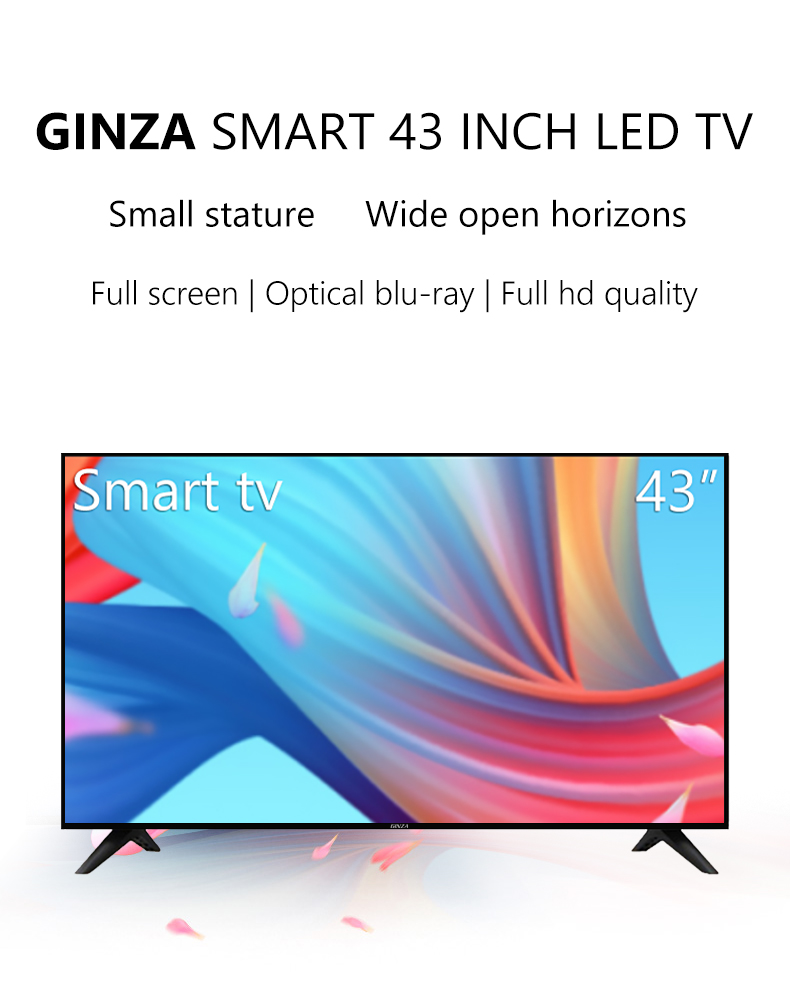GINZA Smart TV 43 Inch HD LED TV Android TV Flat Screen Smart TV ...