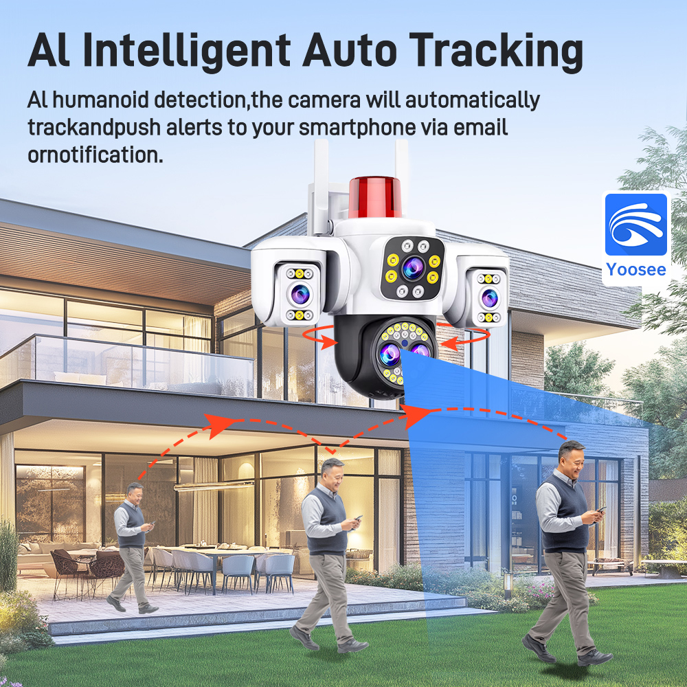 Yoosee Y60 Three Lens CCTV 10x Zoom 360° Wifi Home Aafe IP Camera ...