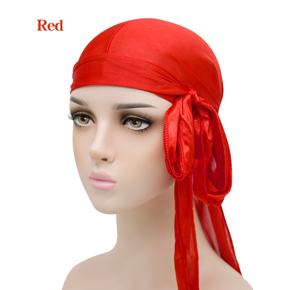 HOT 2-Piece Set Silky Long-Tail Pirate Hat & Scarf - Soft Durag ...