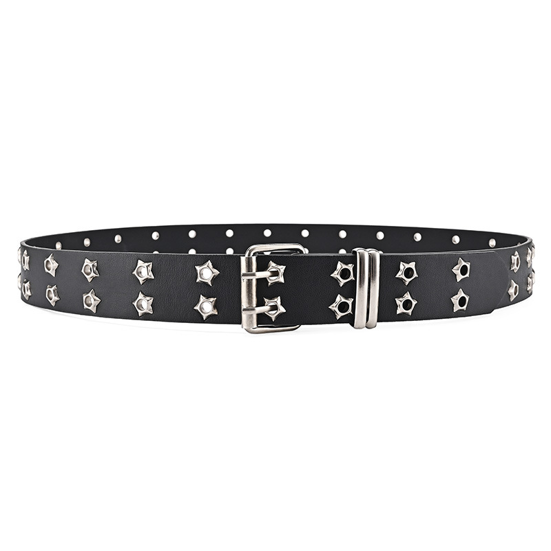 Y2K Trendy Punk Belt for Women Double Star Eyelets Goth/Streetwear ...
