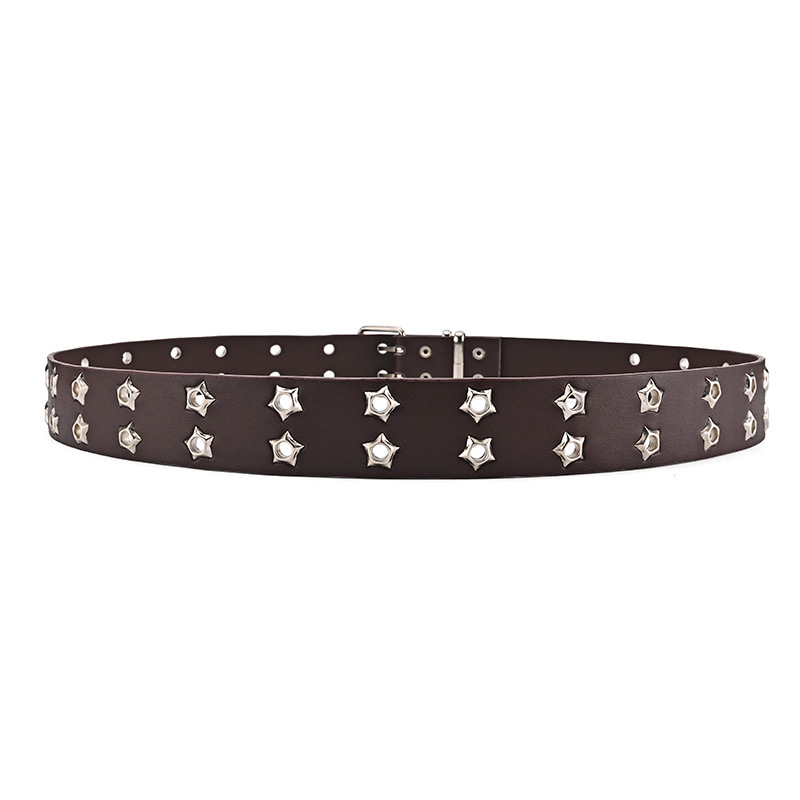 Y2K Trendy Punk Belt for Women Double Star Eyelets Goth/Streetwear ...