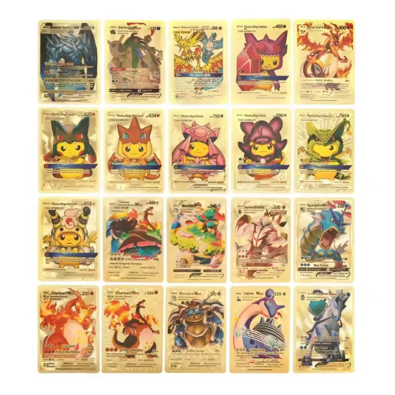 55 PCS Pokemon LOMO Cards Set - Gold Metal Pikachu Rare Collection Fan ...