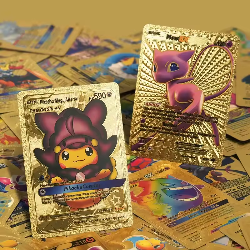 55 PCS Pokemon LOMO Cards Set - Gold Metal Pikachu Rare Collection Fan ...