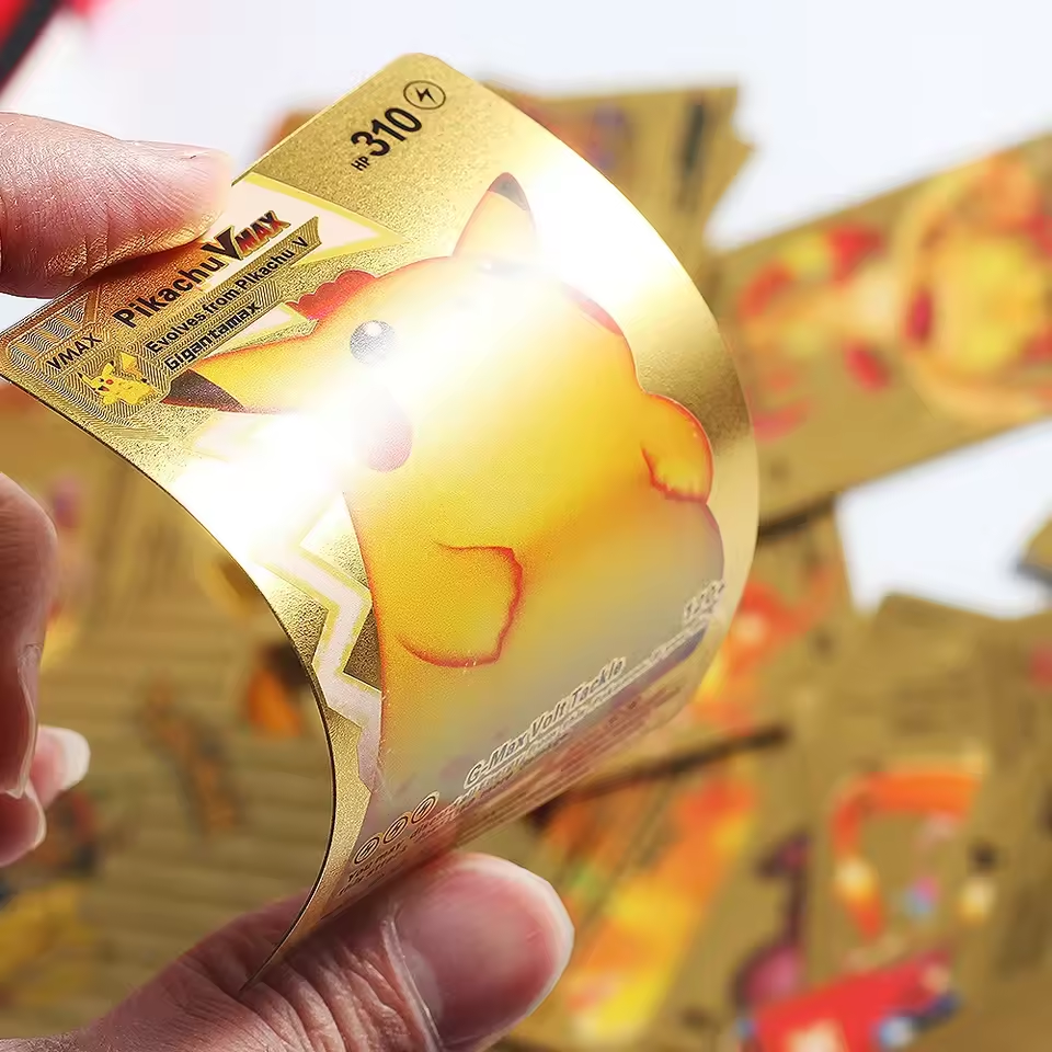 55 PCS Pokemon LOMO Cards Set - Gold Metal Pikachu Rare Collection Fan ...