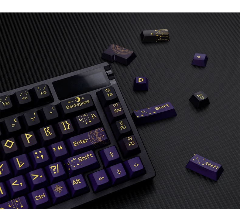 Night Sky Fantasy side transparent keycaps 130 keys PBT OEM DYE-SUB ...