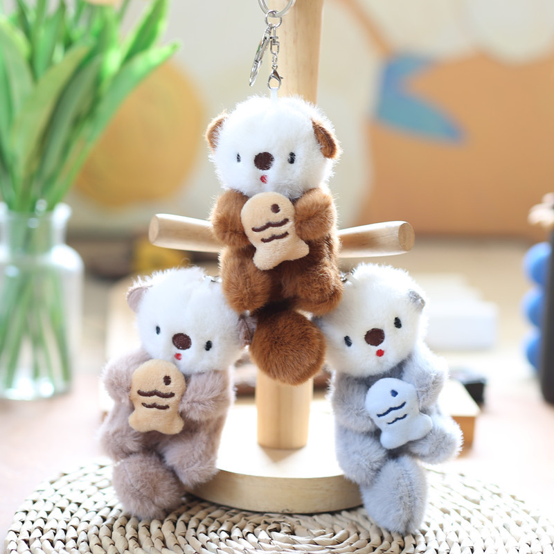 Sea Otter Plush Keychain Pendant - Cute Small Doll Accessories for ...