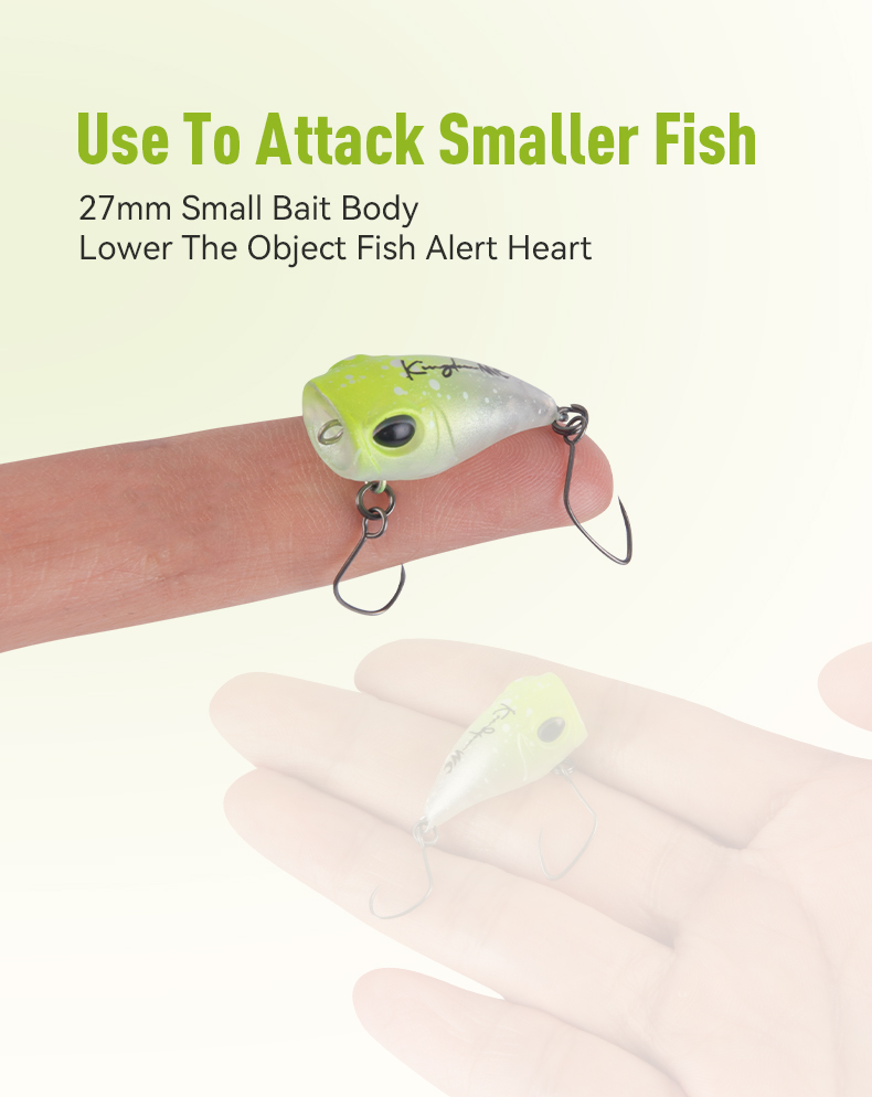Kingdom Micro Popper Fishing Lure 1.5g/27mm 2.2g/34mm Floating Hard ...